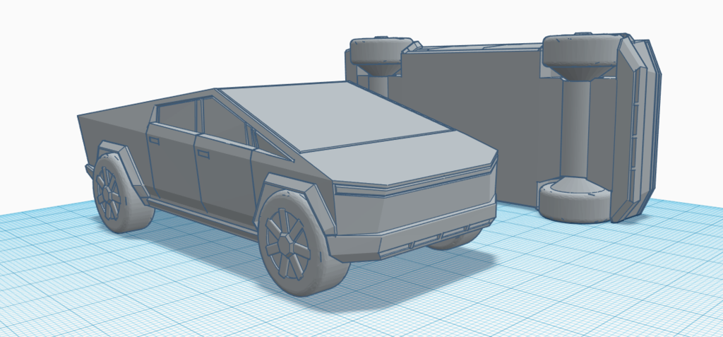 🎨 Tesla CyberTruck print in place with moving wheels・Free 3D File for ...