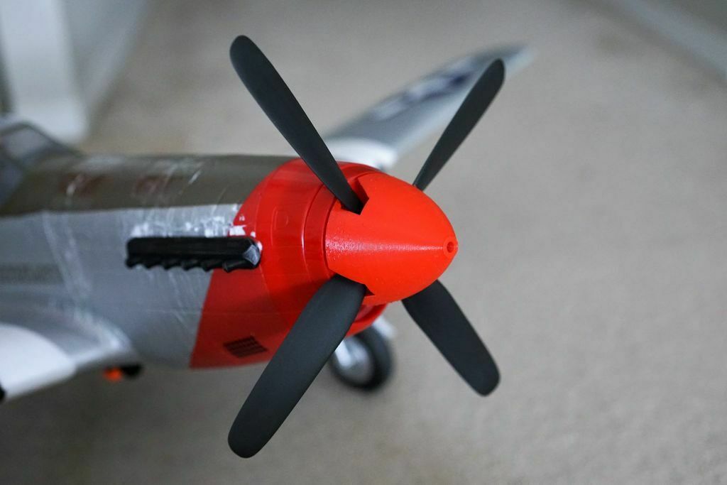 🐎 E-flite P-51D Mustang 1.2m stock 10.5 inch 4 blade spinner / nose ...