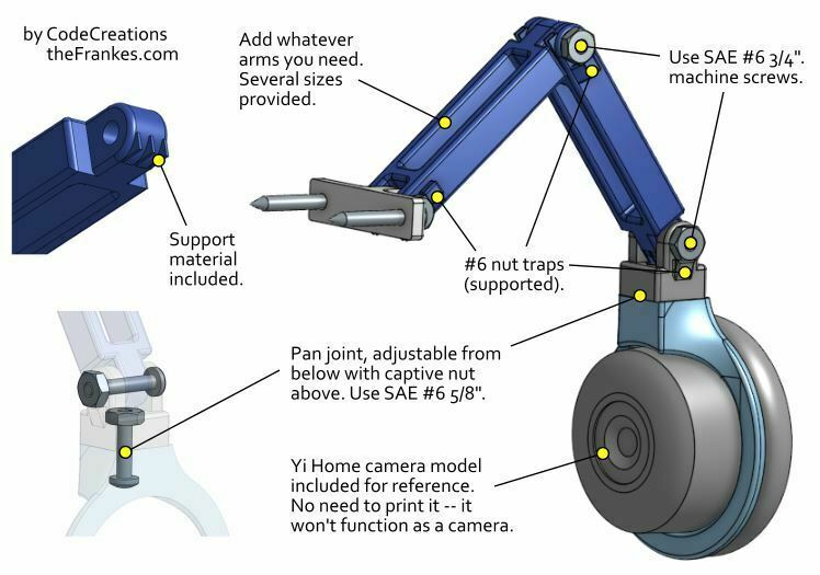 📷 Yi Home Camera Arm Mount・Free 3D File for ・Cults