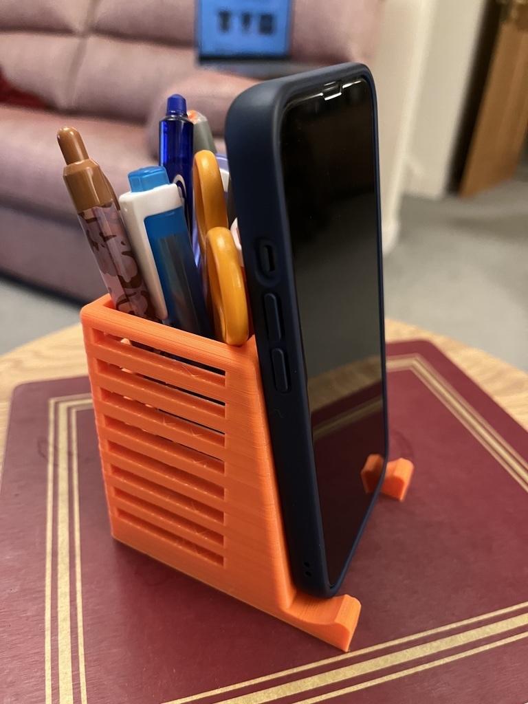 🖊️ Pen pot phone stand.・Free 3D File for ・Cults