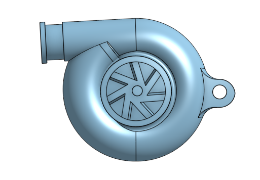 🔑 Turbo charger key chain・Free 3D File for ・Cults