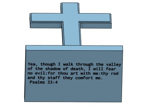 Cross with Psalms 23:4・Free 3D File for ・Cults