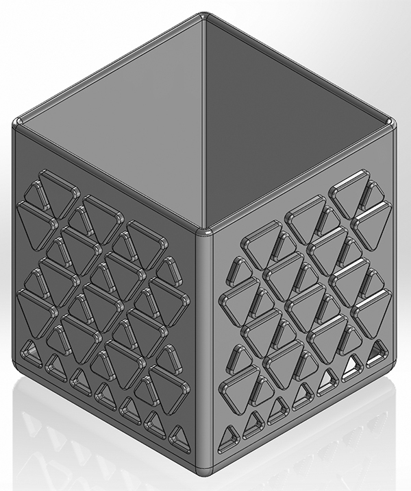 Free 3D file A square pencil cup with ridges and slits in the shape of ...