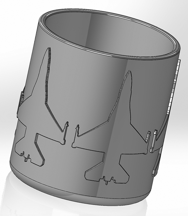 Free 3D file Round pencil case with five silhouettes of the F-16 ...