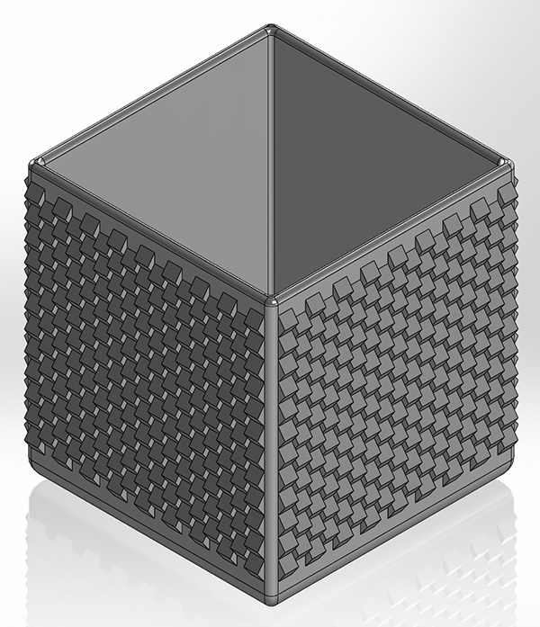 🟪 Square pen cup with triangular prisms・Free 3D File for ・Cults