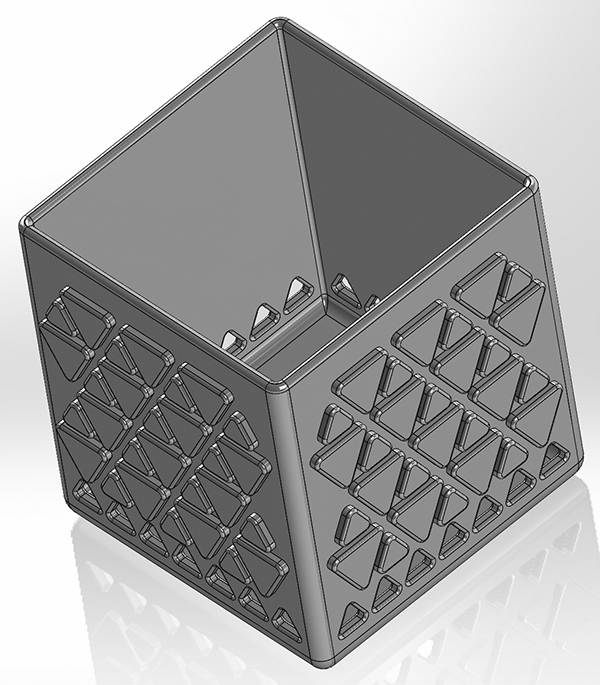 Free 3D file A square pencil cup with ridges and slits in the shape of ...