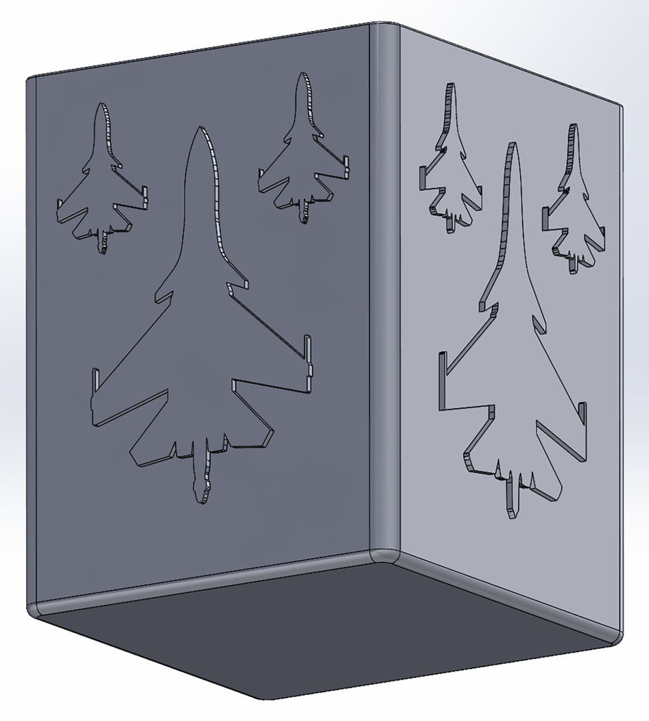 Free 3D file Square pencil case with silhouettes of Russian fighter ...