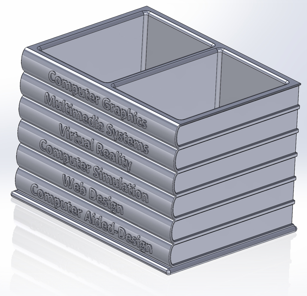 Free 3D file Pencil case in the shape of 6 books ️ ・3D printing model ...
