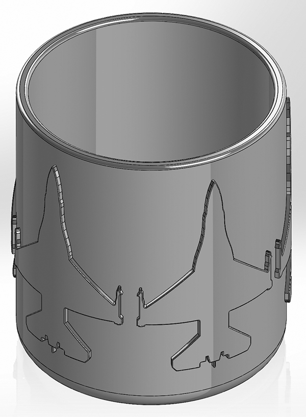 Free 3D file Round pencil case with five silhouettes of the F-16 ...