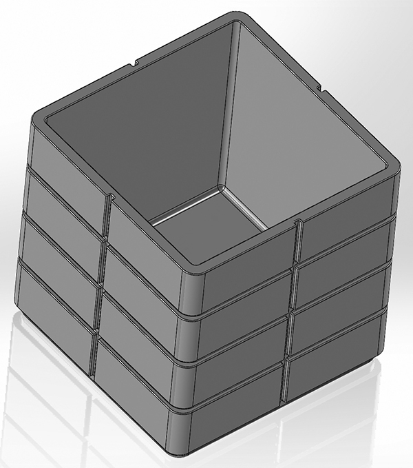 Free 3D file A square pencil case with larger rectangular elements 🟪 ...