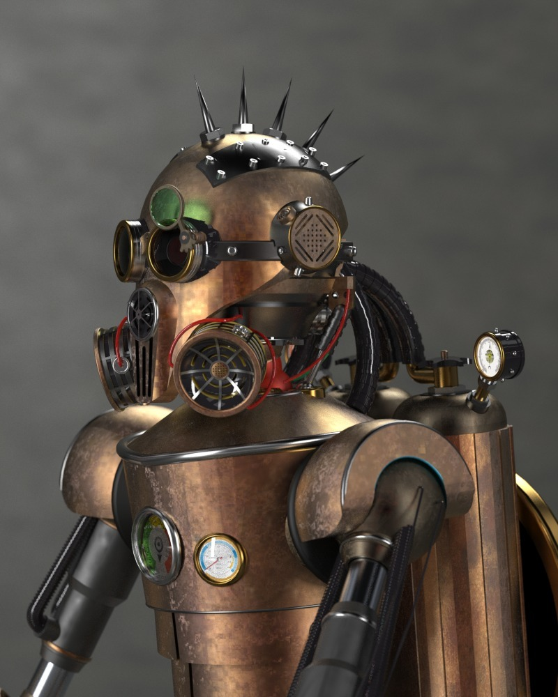 🤖 Steampunk Robot・Free 3D File for ・Cults