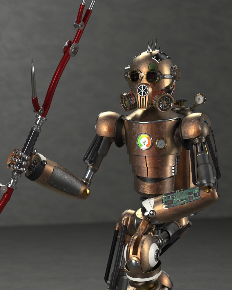 🤖 Steampunk Robot・Free 3D File for ・Cults
