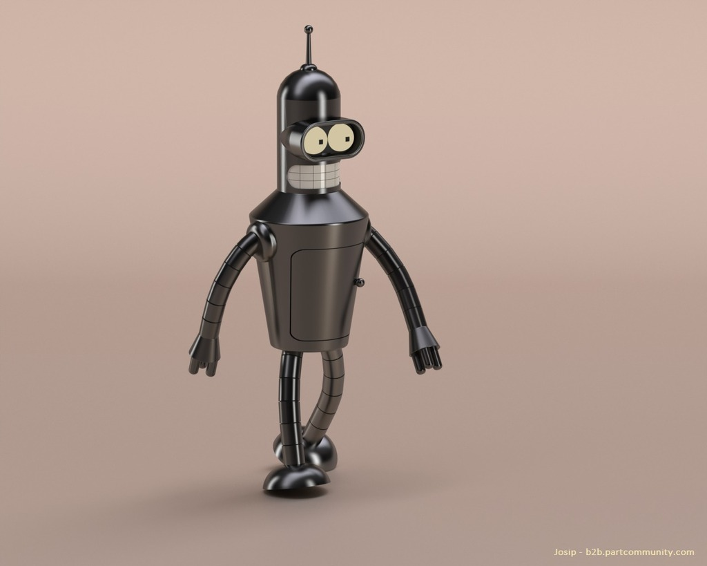 Archivo 3D gratis Bender de Futurama (versión en negro) 🤖 ・Diseño de ...