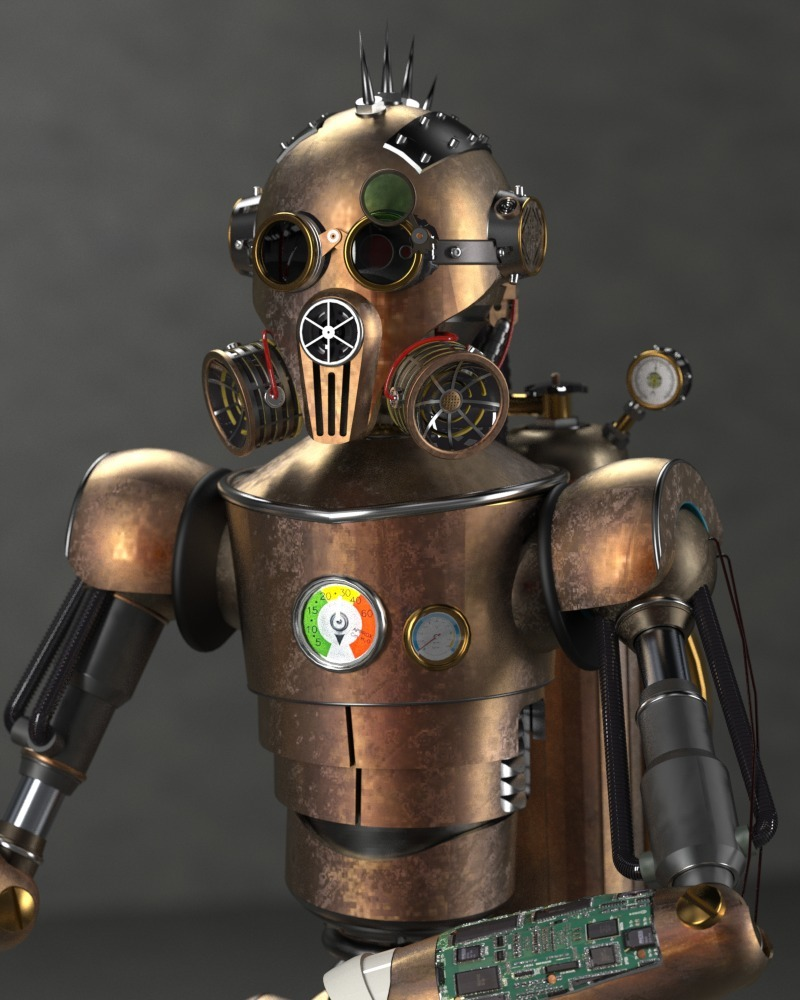 🤖 Steampunk Robot・Free 3D File for ・Cults
