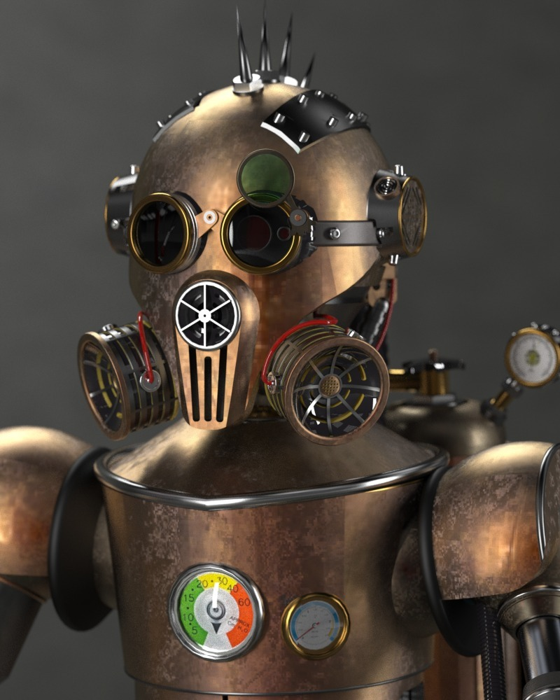 🤖 Steampunk Robot・Free 3D File for ・Cults