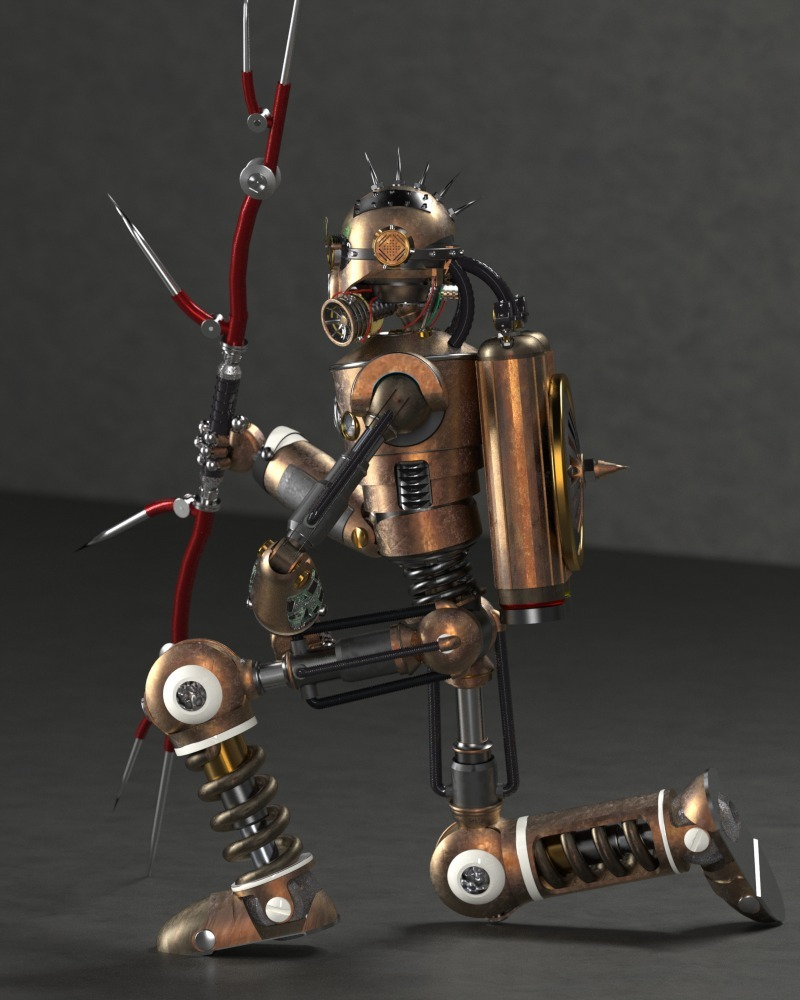 🤖 Steampunk Robot・Free 3D File for ・Cults
