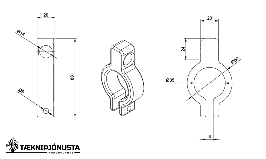 🗜️ 35mm Pipe Clamp For Rope・Free 3D File for ・Cults