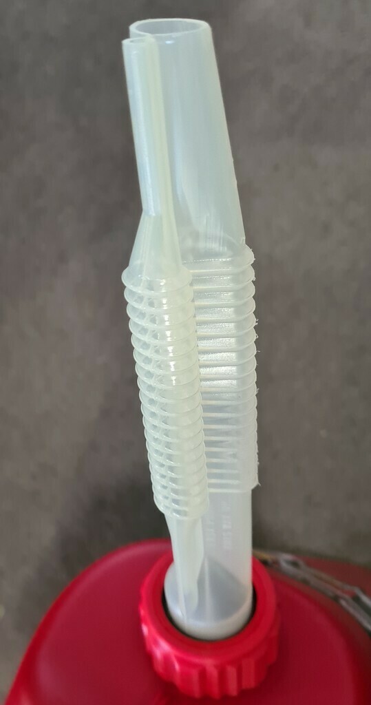 Free 3D file Repacement nut for fuel can with finer thread. Shortened nut and larger operning ...