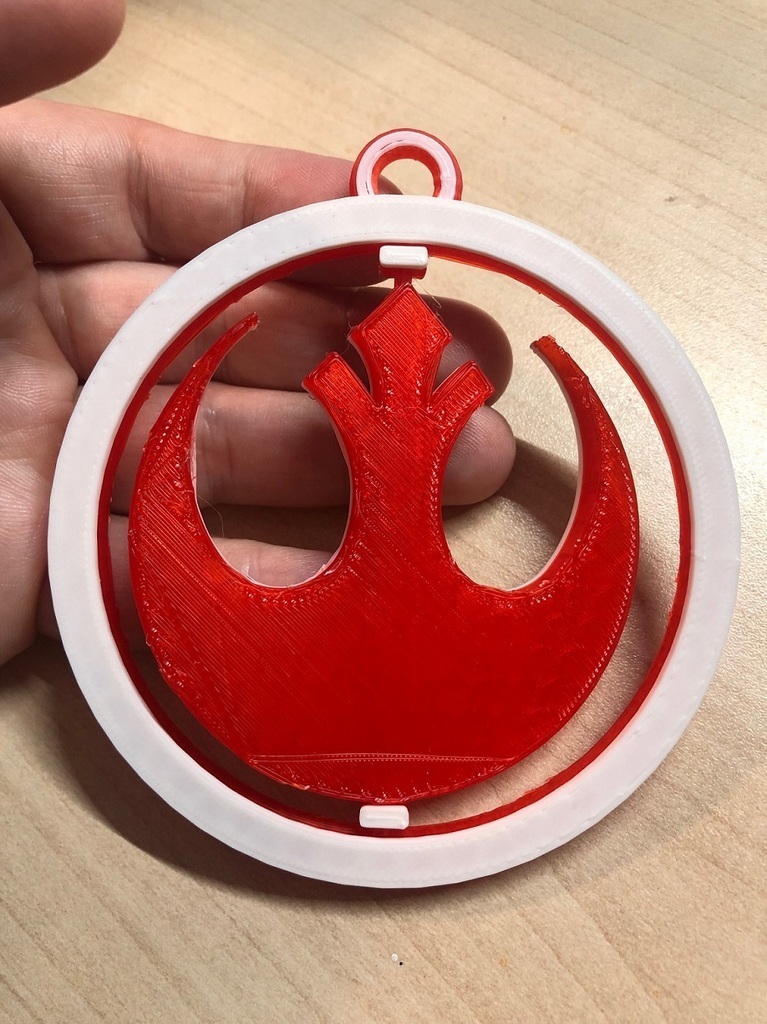 ⭐ Rebel Logo Star Wars Spinner Christmas Ornament・Free 3D File for ・Cults