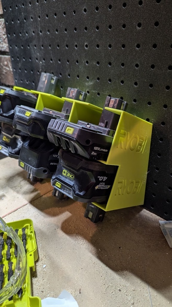 🔋 RYOBI Battery Holder・Free 3D File for ・Cults