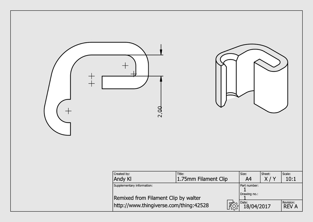 Free 3D file 1.75mm filament clip 🪢 ・3D printer design to download・Cults
