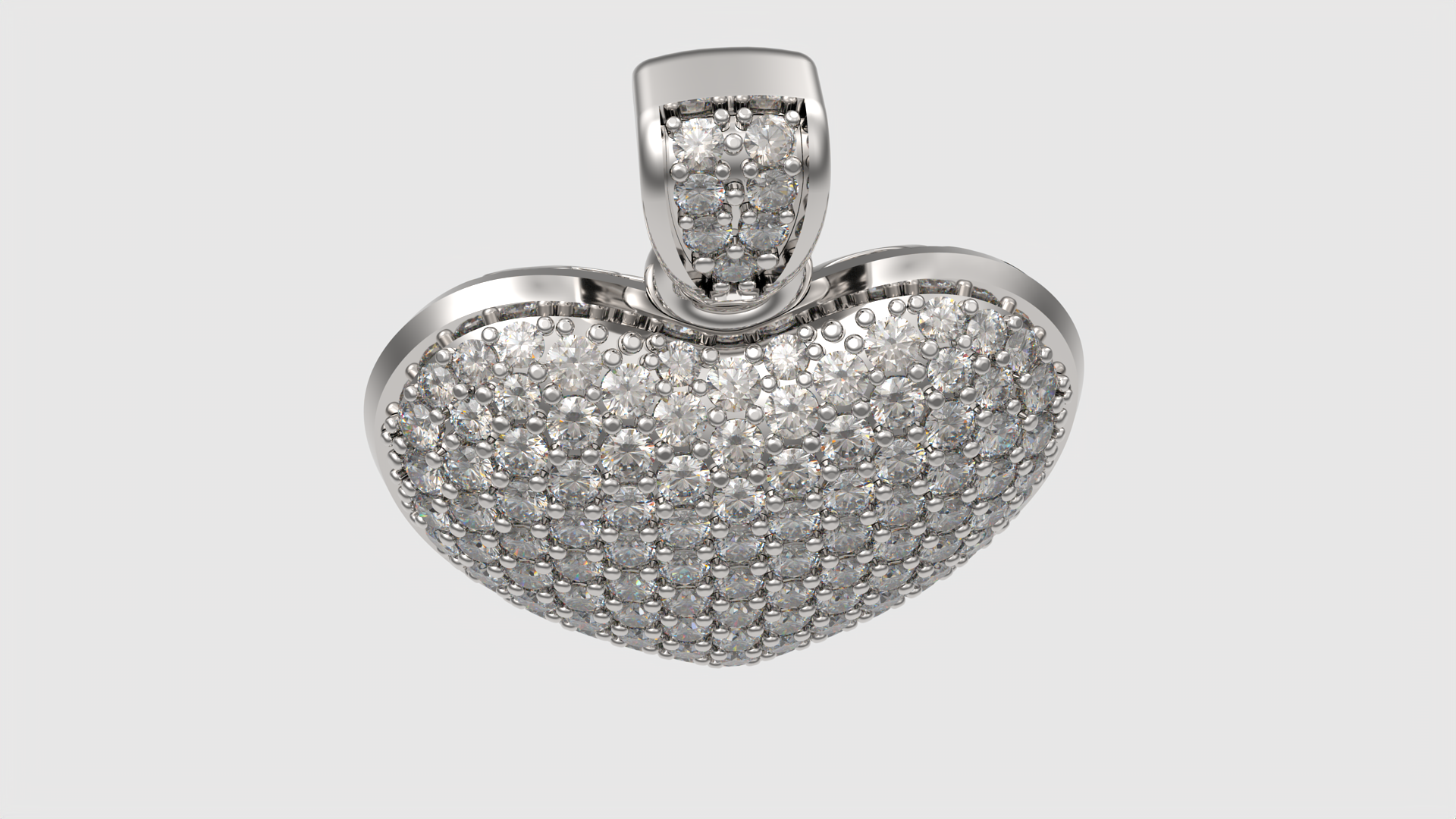 Archivo 3D Pave Set Heart Pendant 3D print 💜 ・Objeto imprimible en 3D ...