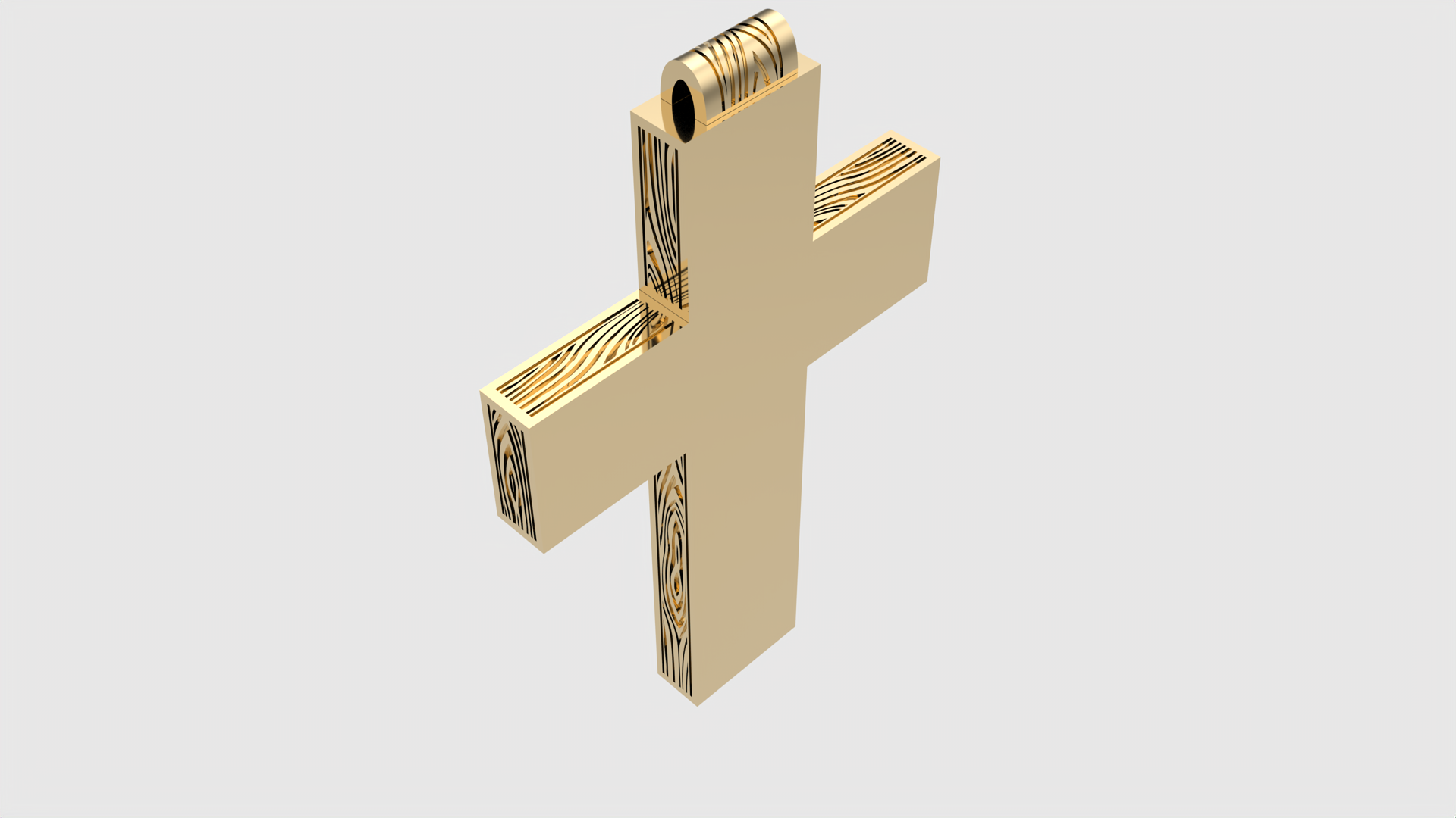 3D file Elegant Cross with Intricate Wood Pattern 3D print ・3D printing ...
