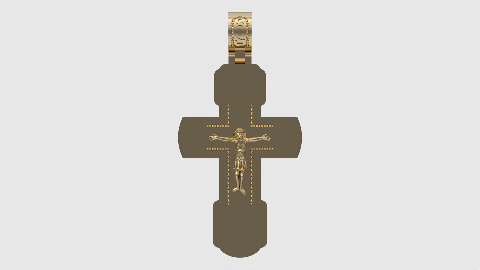 3D file Ornate Cross Pendant with Figurative Design 3D print ・3D ...