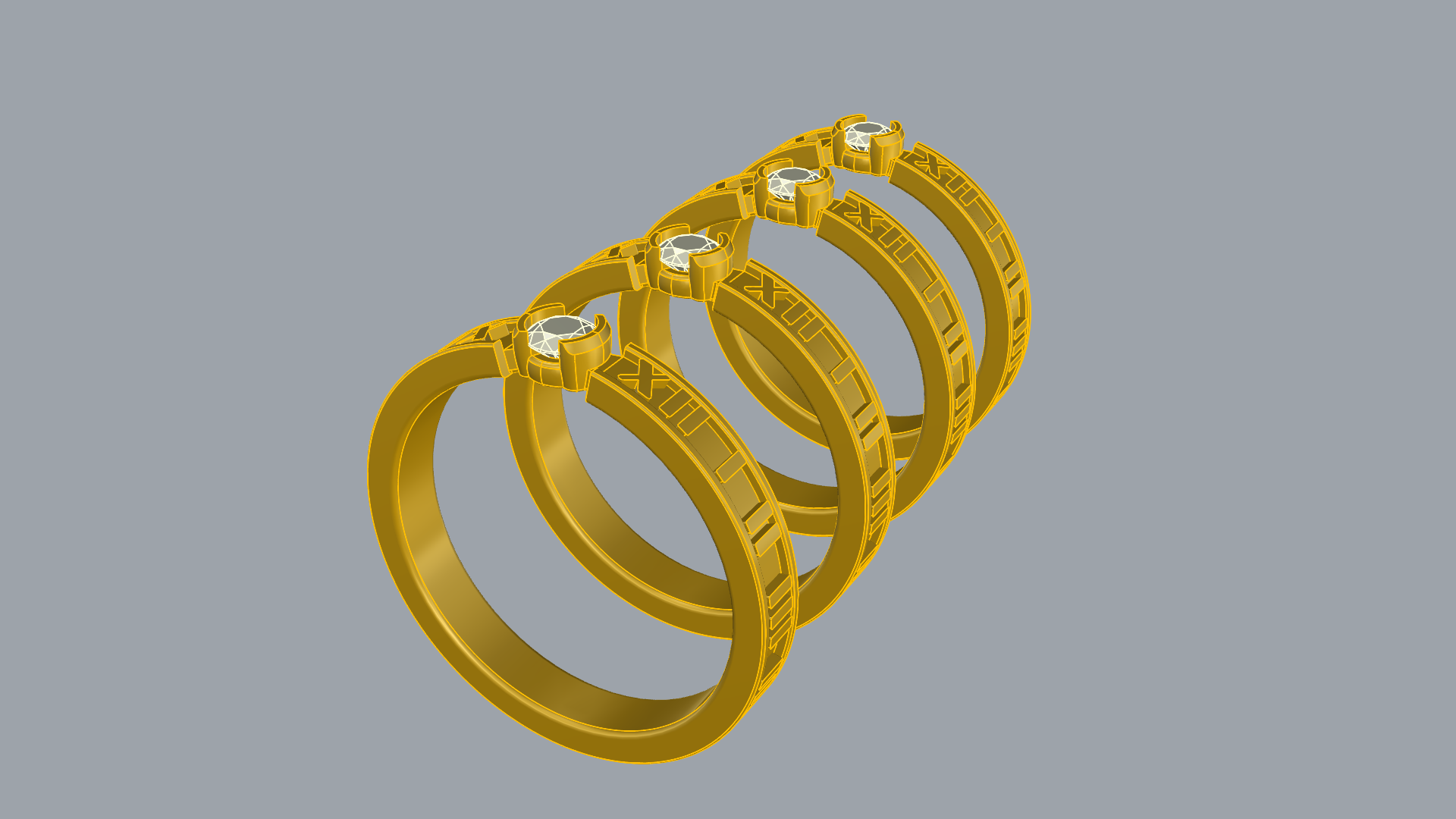 3D file Roman Numeral Solitaire Ring 3D print 💍 ・3D printing idea to ...
