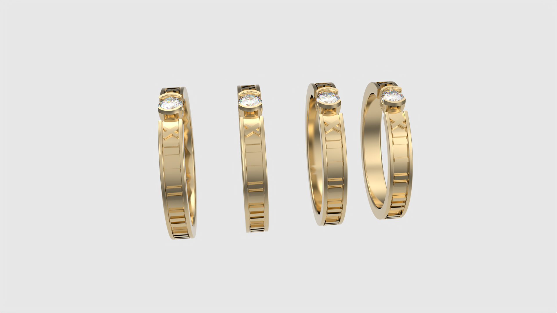 3D file Roman Numeral Solitaire Ring 3D print 💍 ・3D printing idea to ...