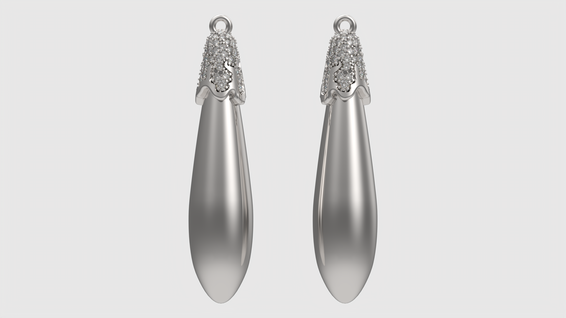 3D file Teardrop Pave Set Earrings 3D print 💍 ・Model to download and 3D ...