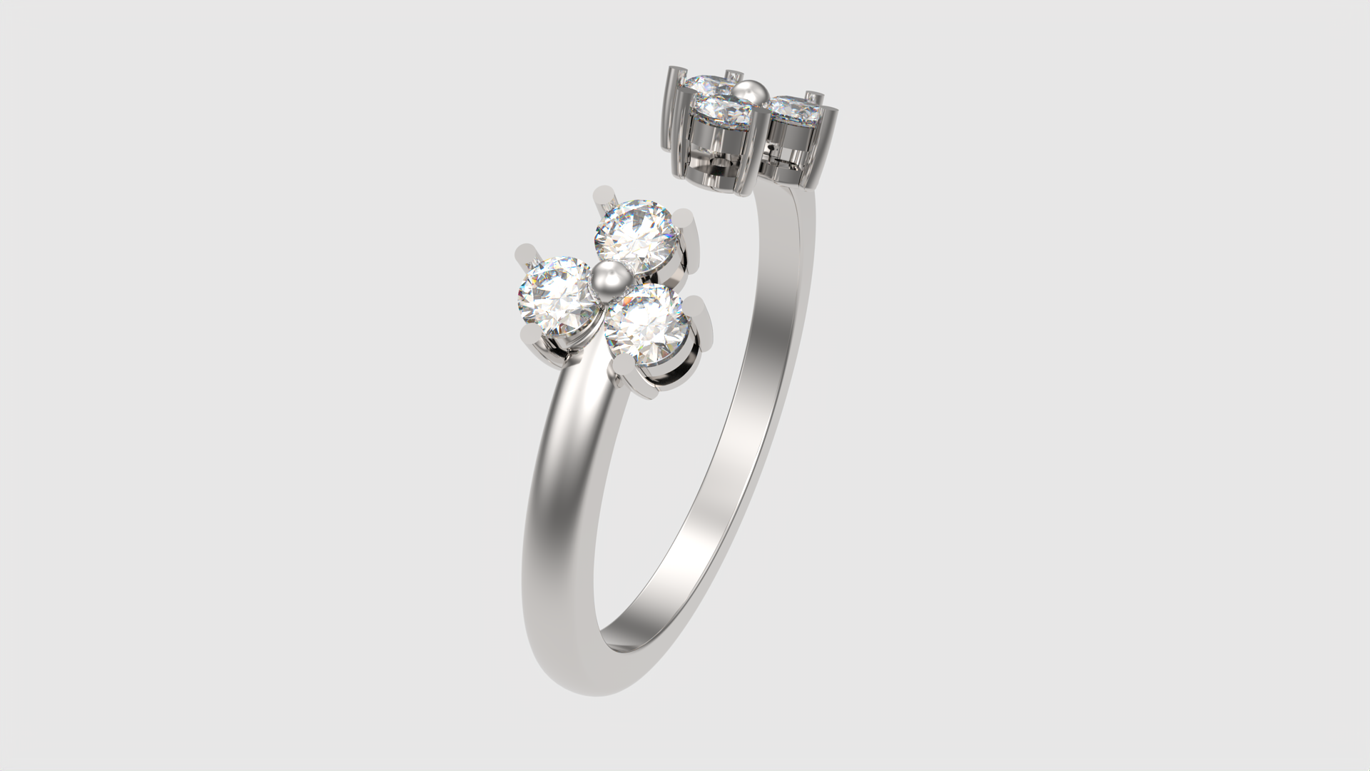 STL file Dual Cluster Open Ring 3D print 💍 ・Template to download and 3D ...