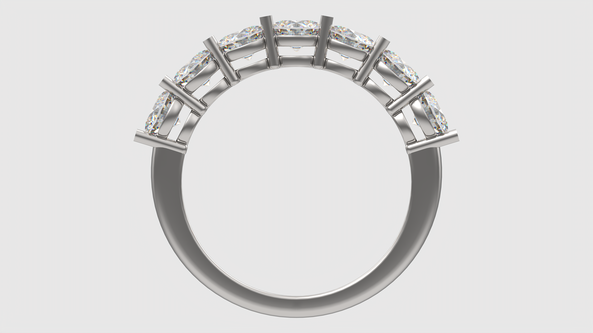 3D file Multi-Stone Linear Engagement Ring 3D print 💍 ・3D print object ...