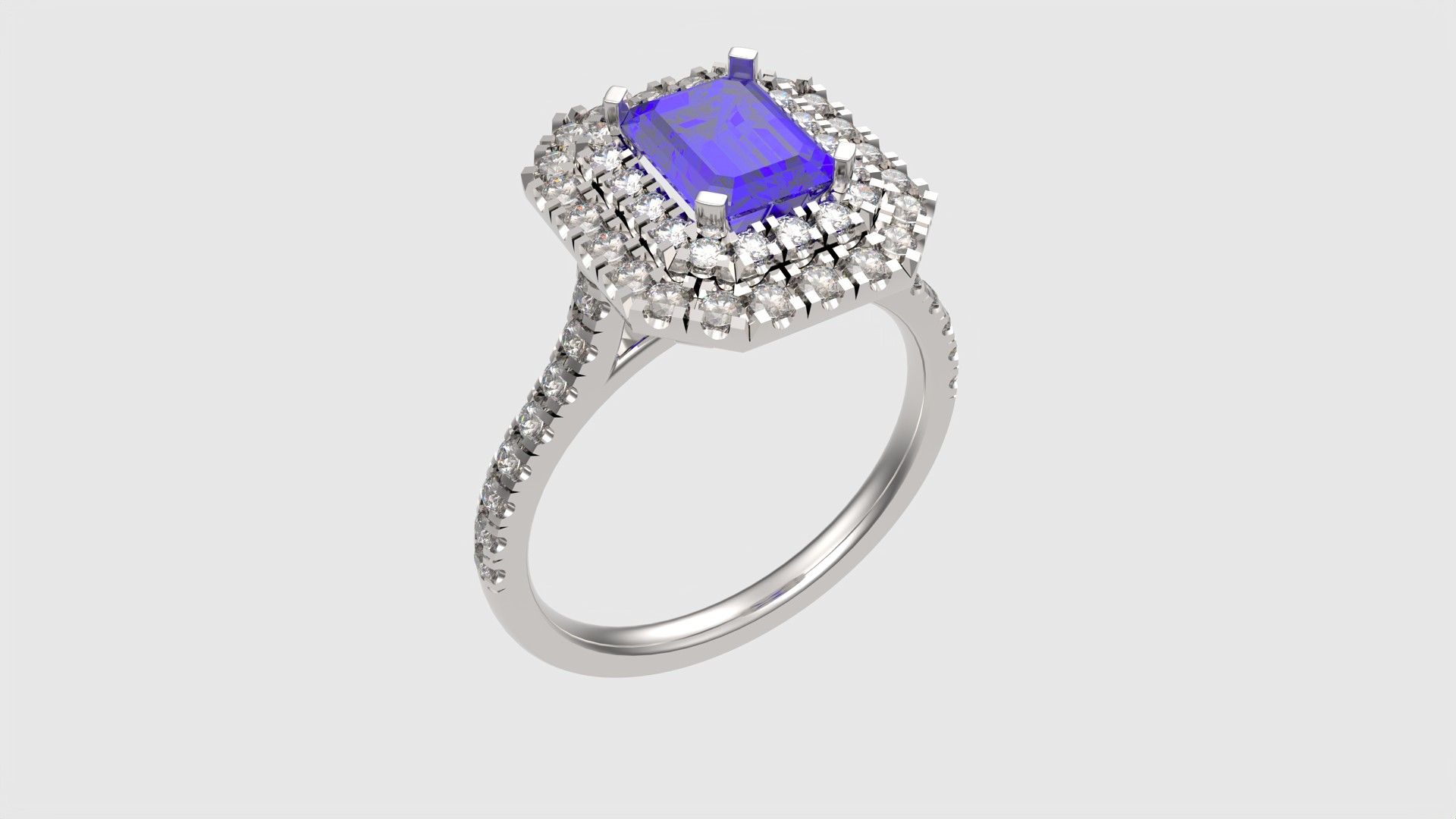 STL file Square Halo Gemstone Ring 3D print 🟪 ・3D printer model to ...