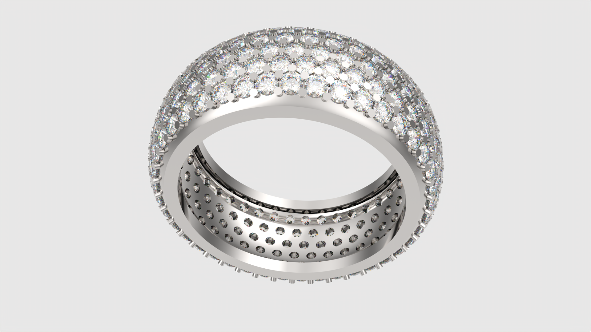 3D file Sparkling Multi-Layered Pave Ring 3D print 💍 ・3D printing idea to download・Cults