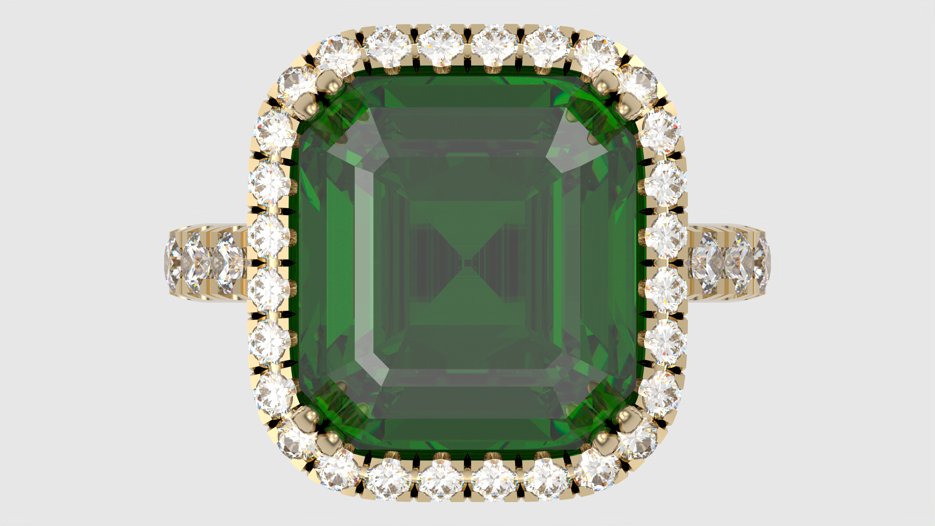 3D file Green Gemstone Square Ring 3D print 🟪 ・Model to download and 3D ...