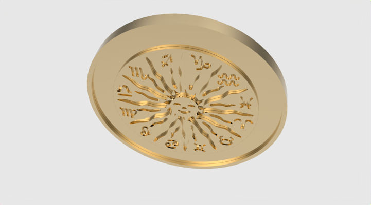☀️ Engraved Sun and Zodiac Medallion 3D print・ 3D File for 3D printing ...