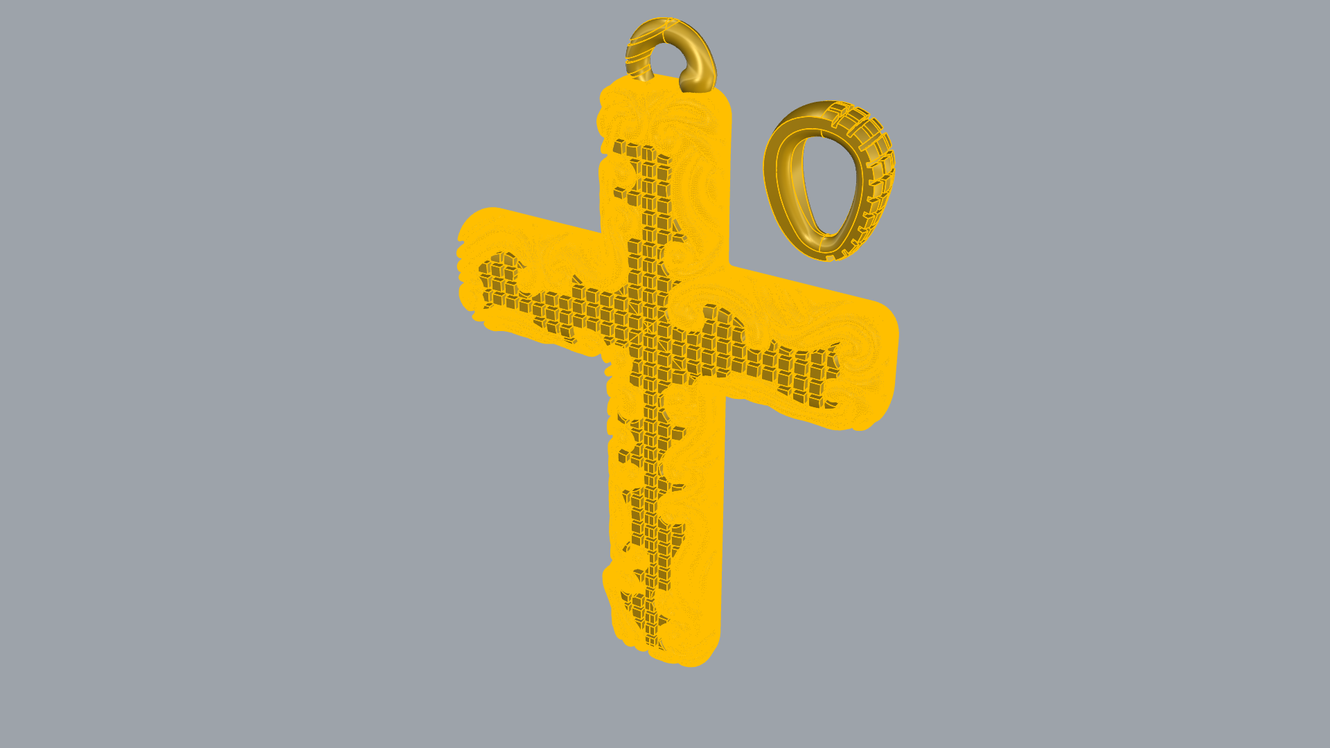 3D file Floral Pattern Cross Pendant 3D print ・3D printable model to ...