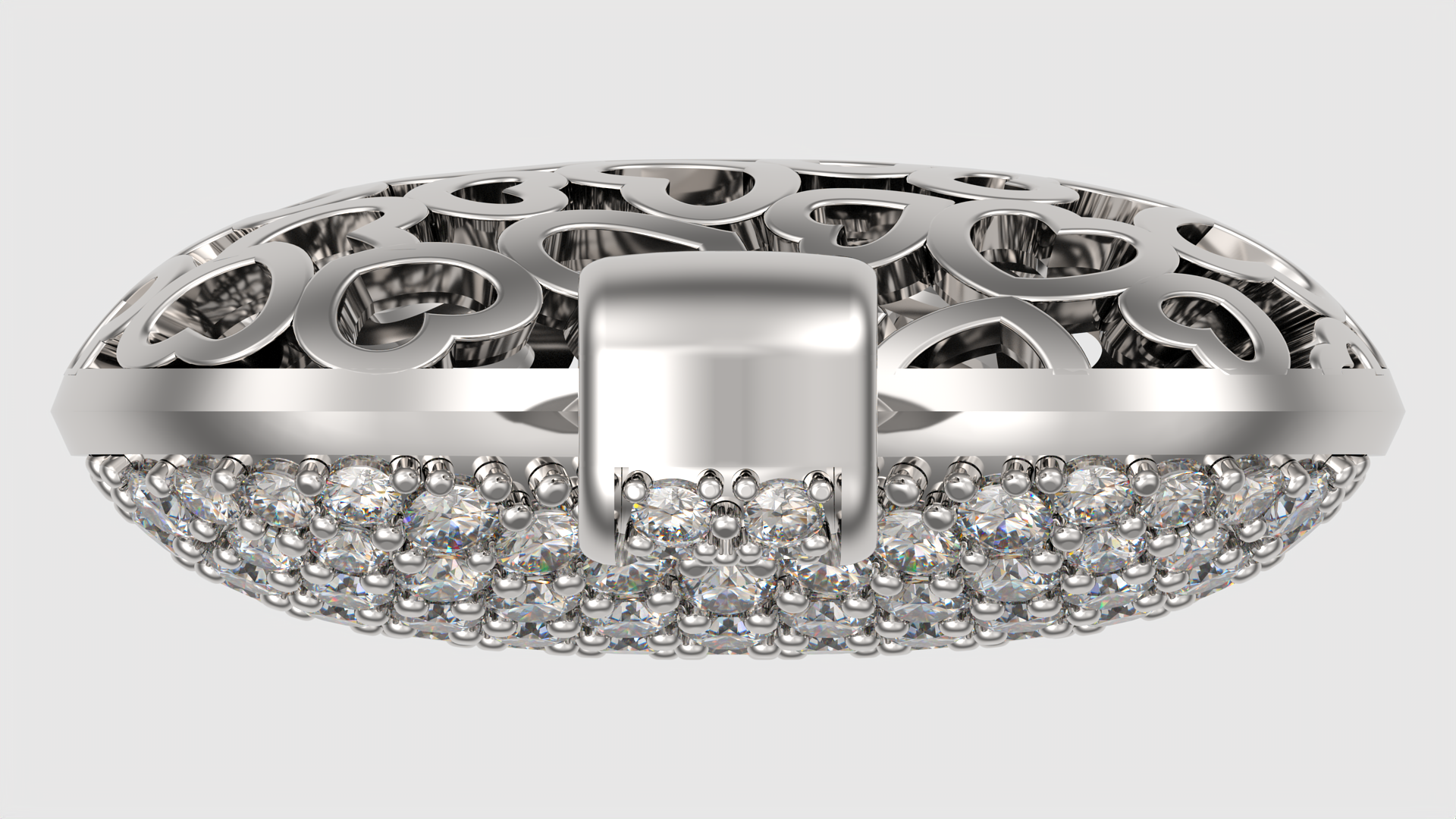 3D file Pave Set Heart Pendant 3D print 💜 ・Template to download and 3D ...