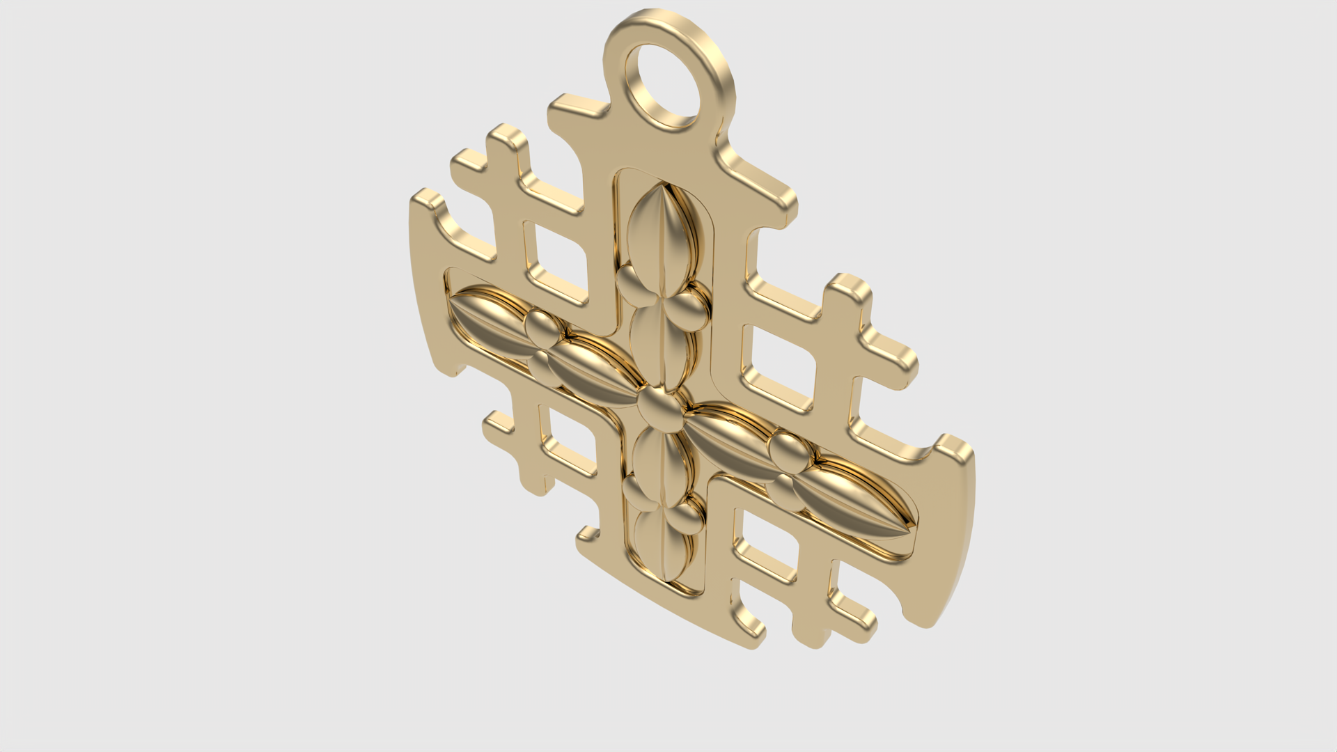 3D file Elegant Floral Pattern Cross Pendant 3D print ・3D printable ...