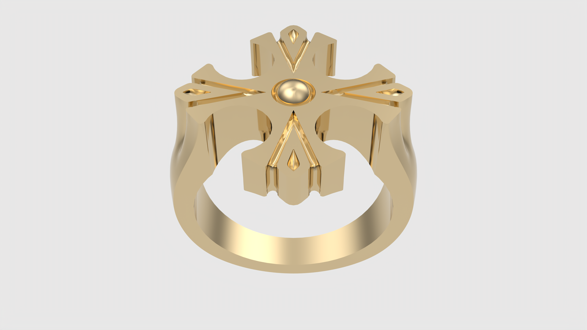 3D file Beaded Cross Signet Ring 3D print ・Design to download and 3D print・Cults