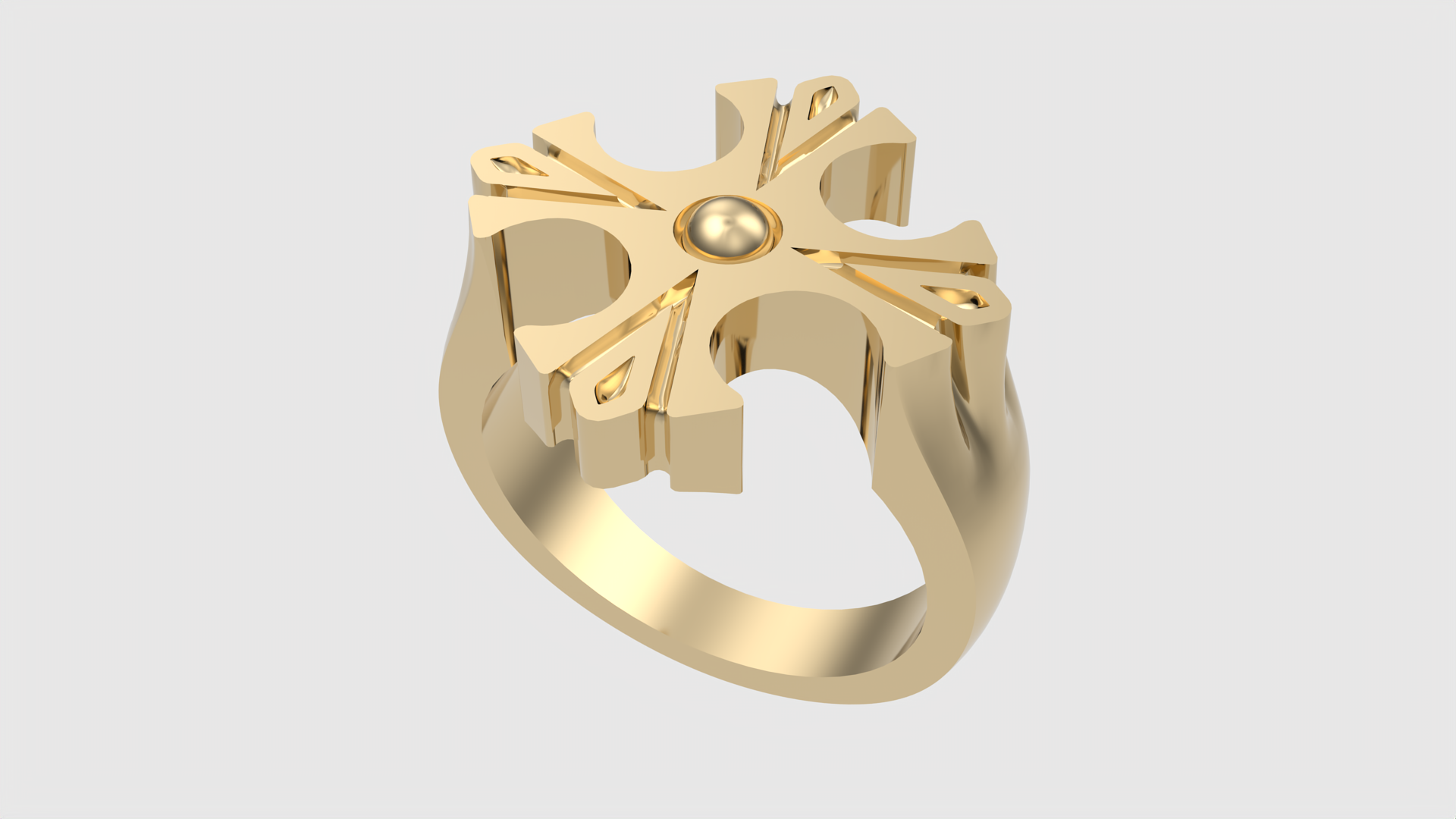3D file Beaded Cross Signet Ring 3D print ・Design to download and 3D print・Cults