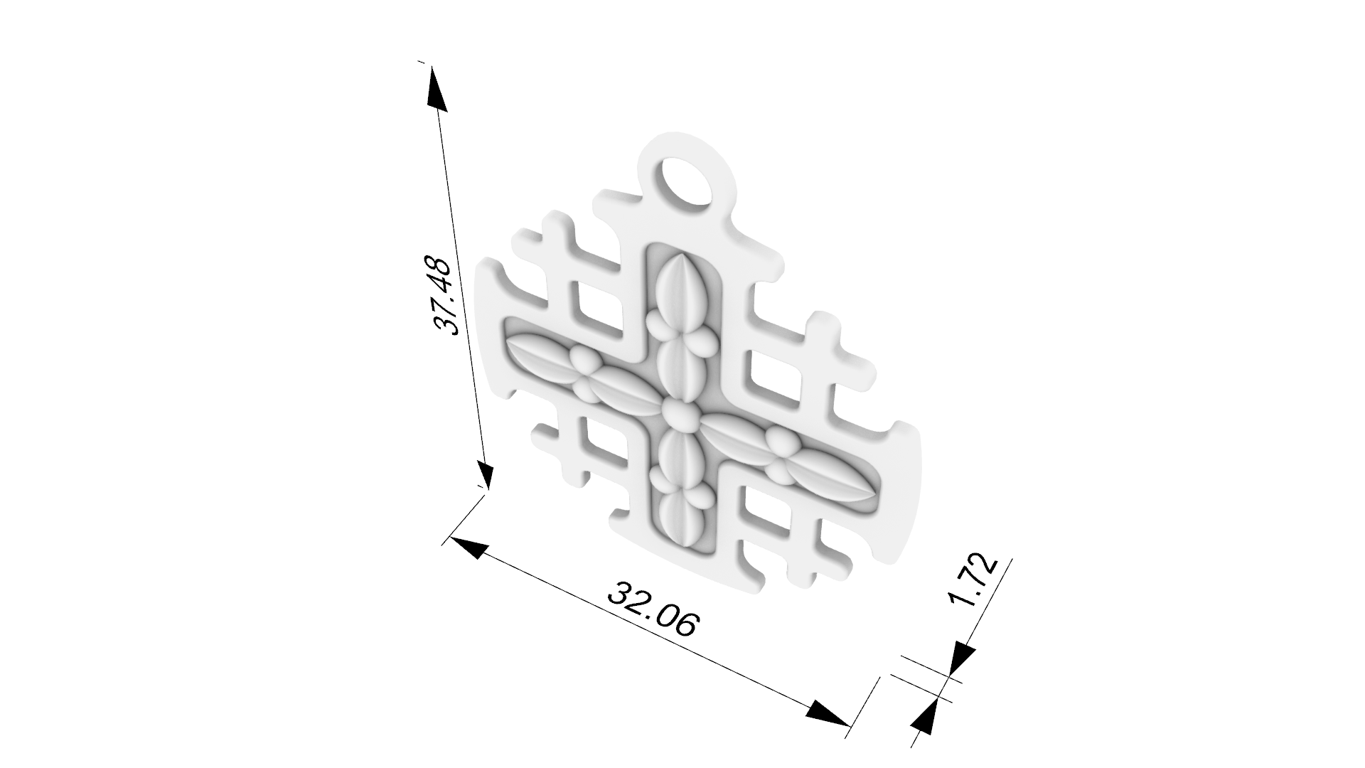 3D file Elegant Floral Pattern Cross Pendant 3D print ・3D printable ...