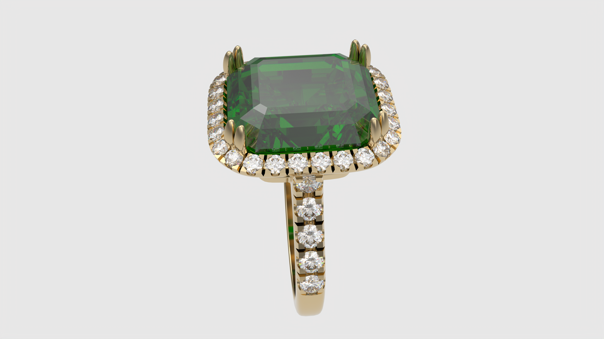 3D file Green Gemstone Square Ring 3D print 🟪 ・Model to download and 3D ...