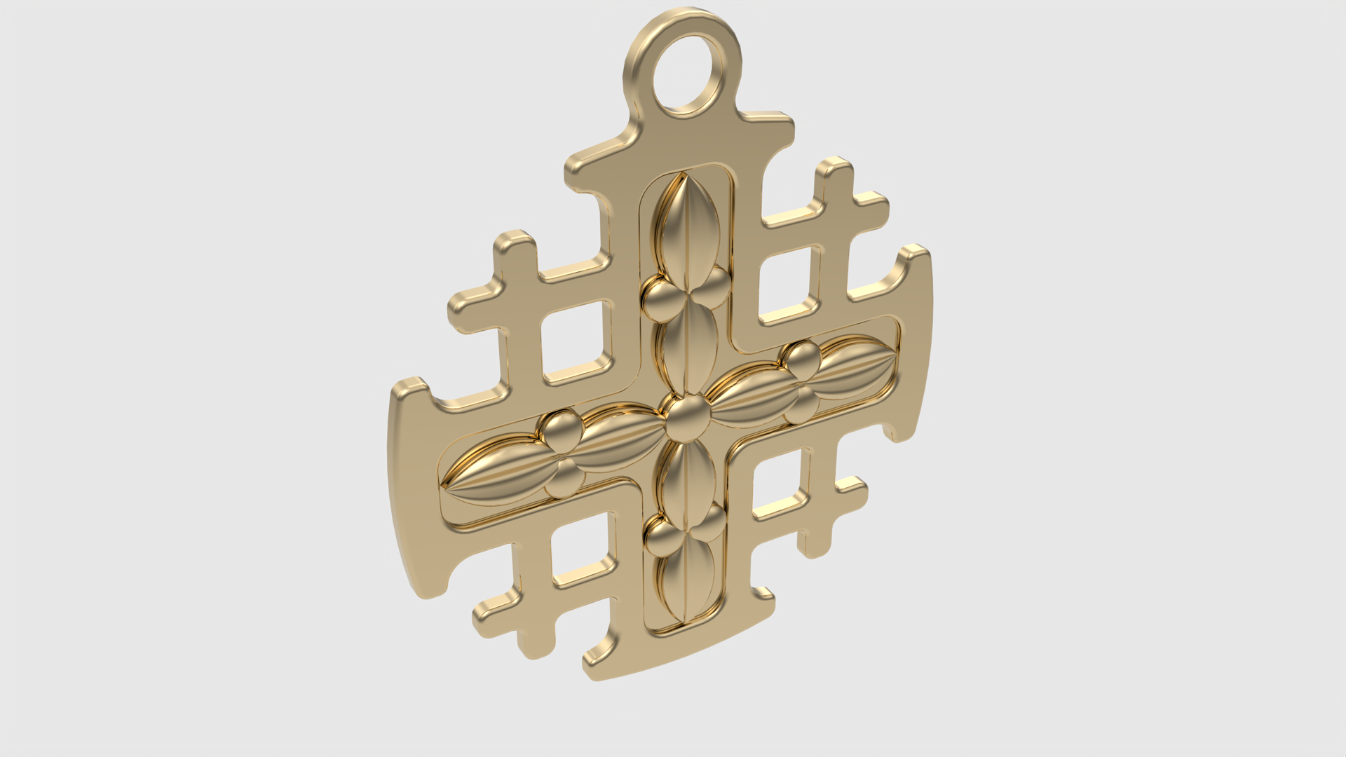 3D file Elegant Floral Pattern Cross Pendant 3D print ・3D printable ...