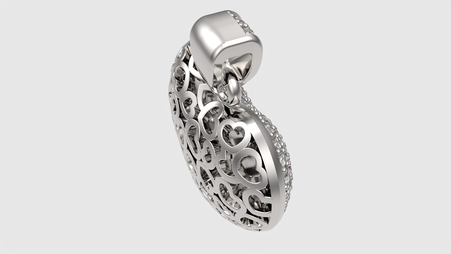 3D file Pave Set Heart Pendant 3D print 💜 ・Template to download and 3D ...