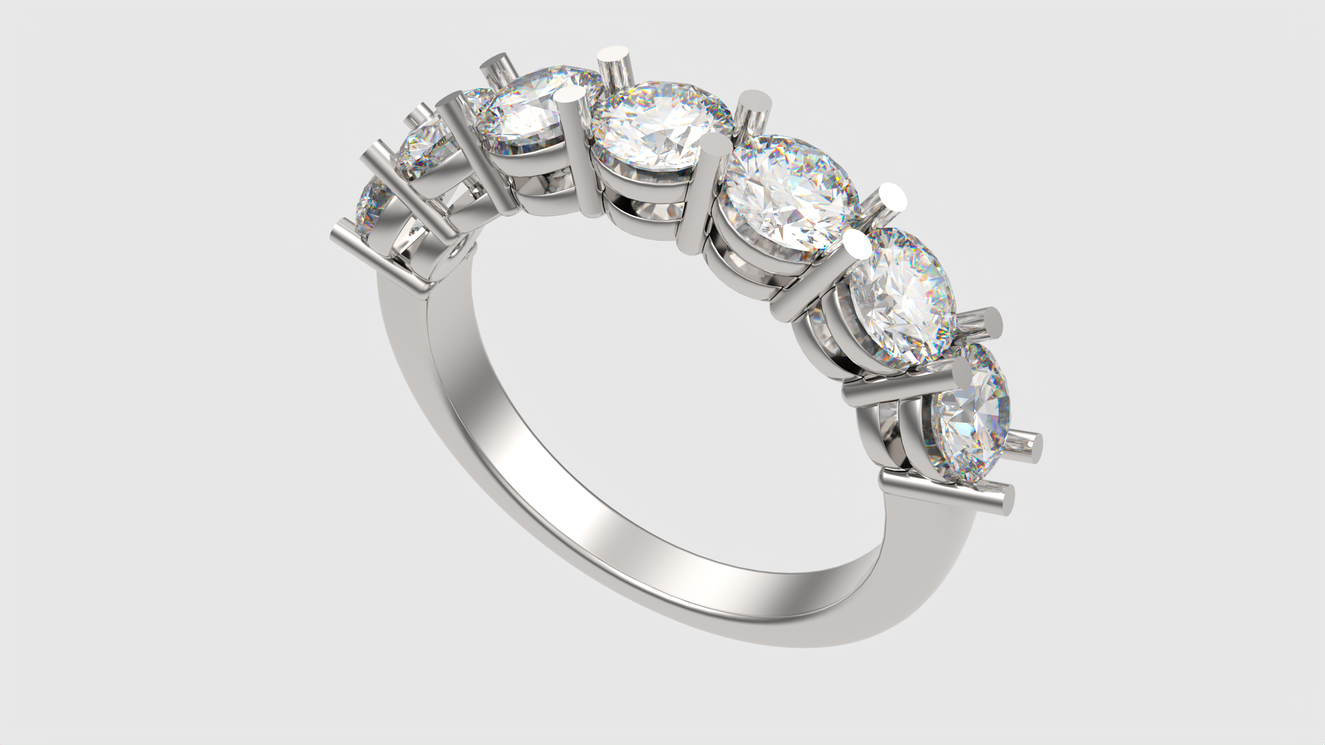 3D file Multi-Stone Linear Engagement Ring 3D print 💍 ・3D print object ...