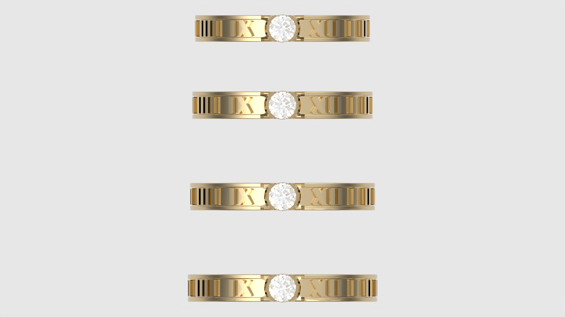 3D file Roman Numeral Solitaire Ring 3D print 💍 ・3D printing idea to ...