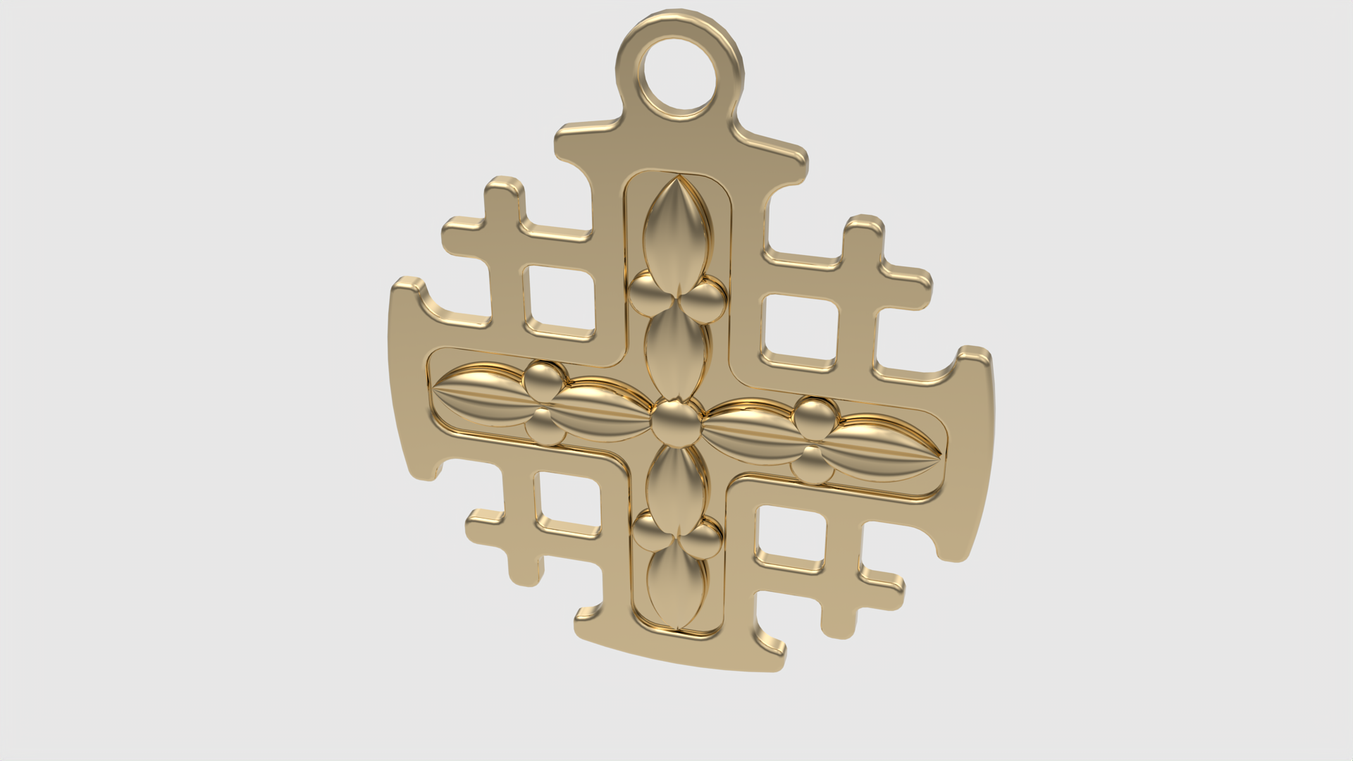3D file Elegant Floral Pattern Cross Pendant 3D print ・3D printable ...