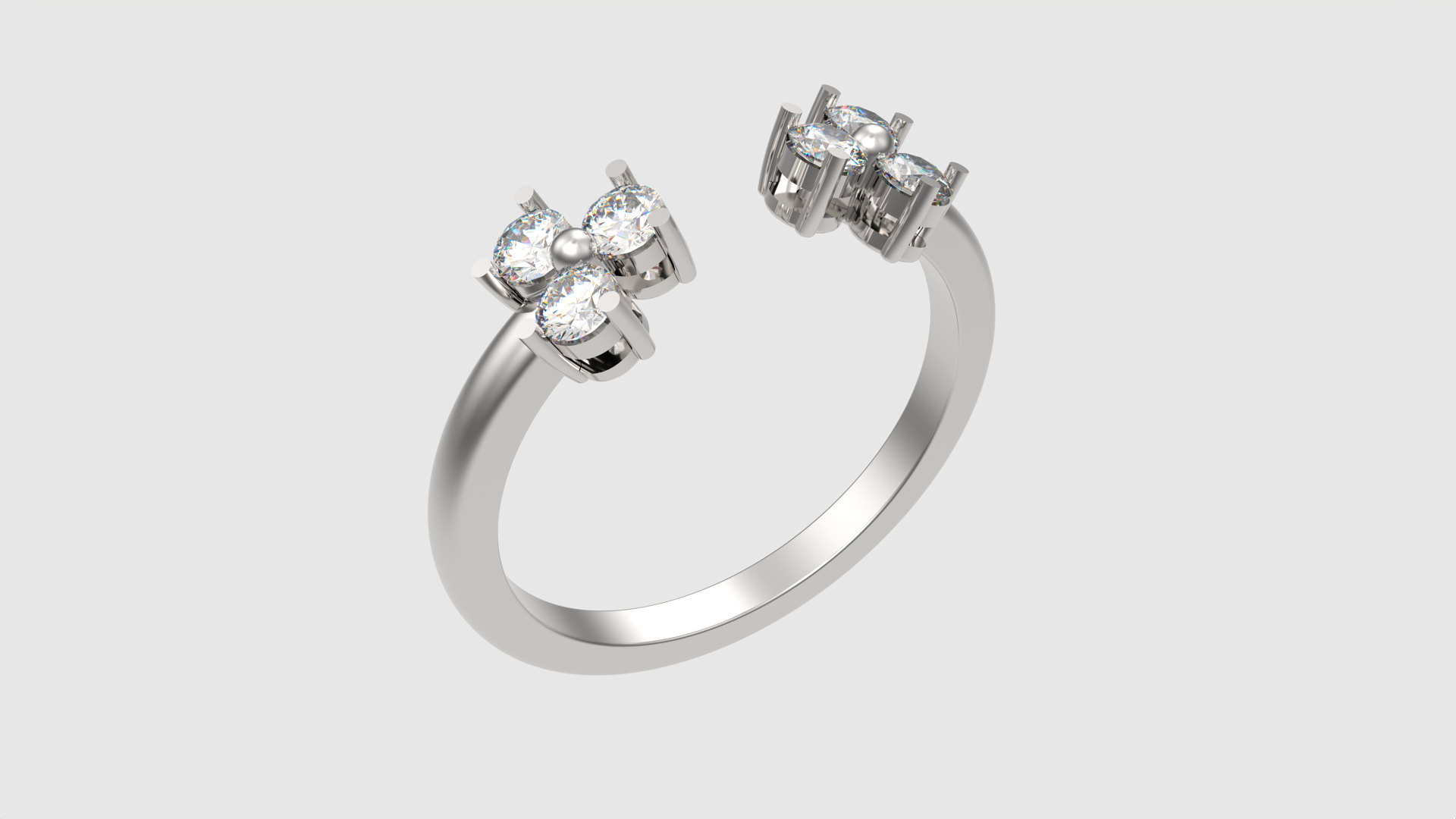 STL file Dual Cluster Open Ring 3D print 💍 ・Template to download and 3D ...